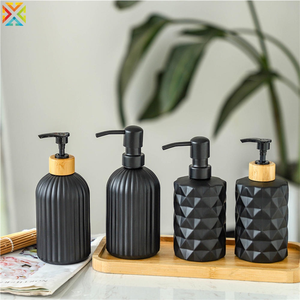 330ml/400ml Bathroom Soap Dispenser Refillable Glass Hand Sanitizer ...