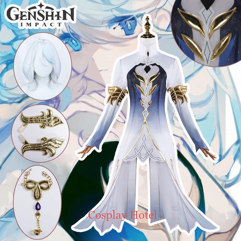 Genshin Impact Furina Cosplay Costume Dress Accessories Focalors Divine ...