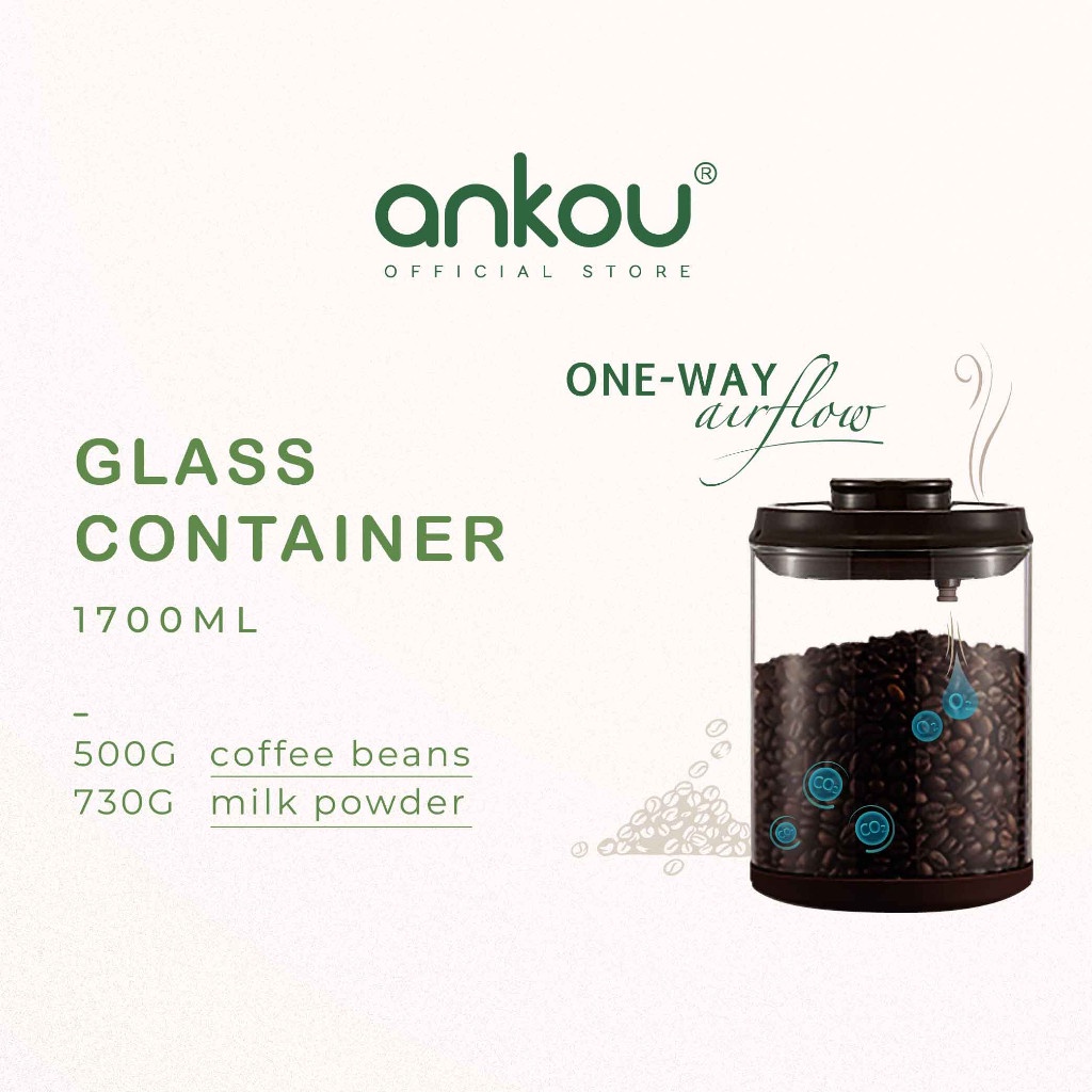 ANKOU Airtight One-Way Airflow Multi-Purpose Glass Container - Circle ...