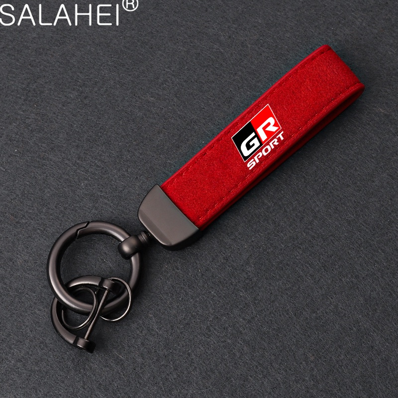 High-Grade Car Metal Suede Leather Keychain Metal 3D relief Logo For ...