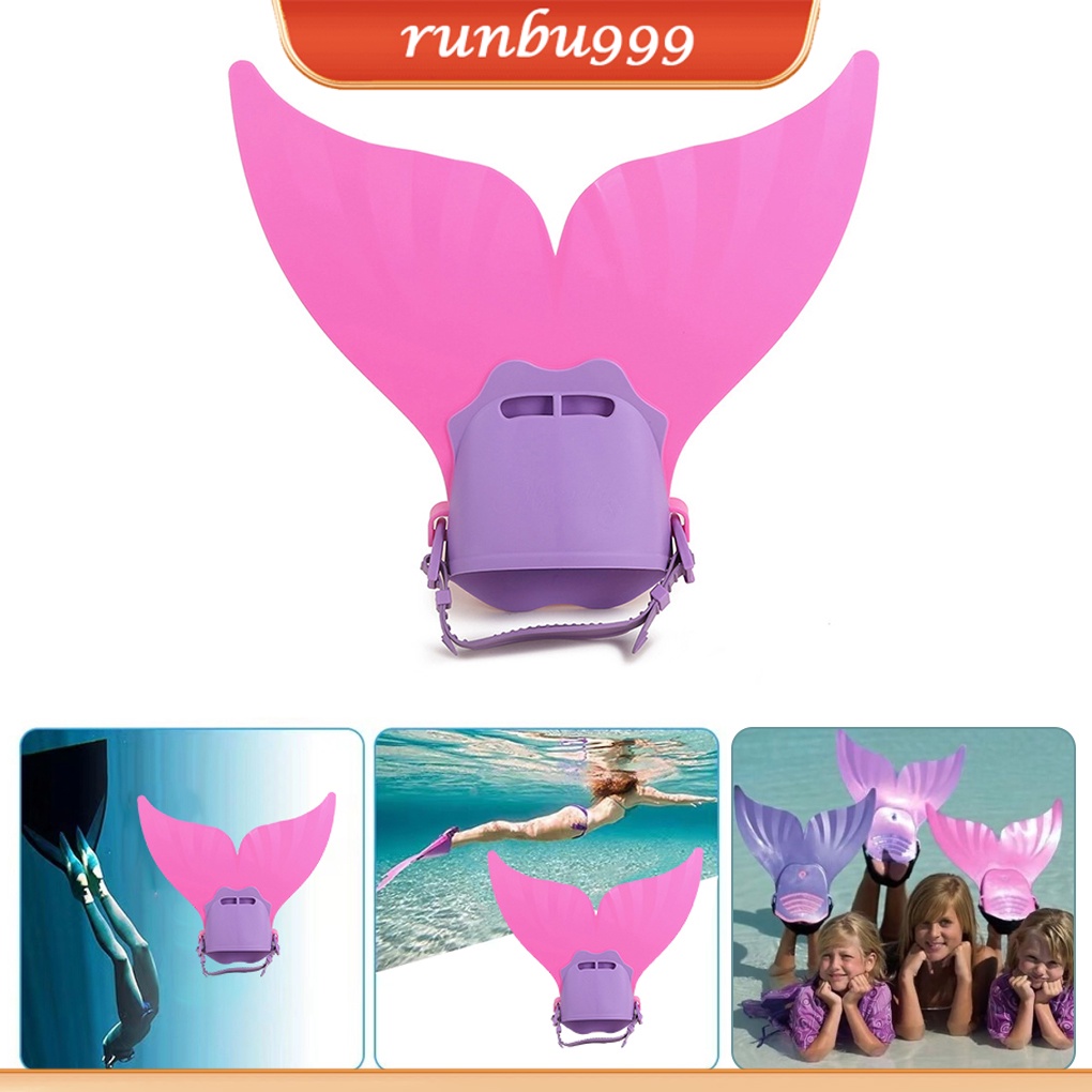 Universal Fit Swimming Costume Mermaid Tail Mono Fin Flippers Topside ...