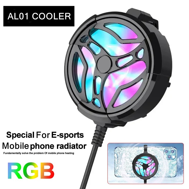 Universal RGB Mini Phone Cooling Fan USB Air-cooled Mobile Phones ...