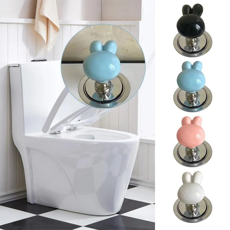 Heart Shaped Toilet Press Button Cute Rabbit Toilet Drain Button Tank ...