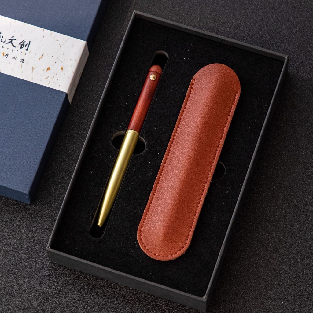 Copper Wooden Business Signature Pen Set Lettering High-End Business ...