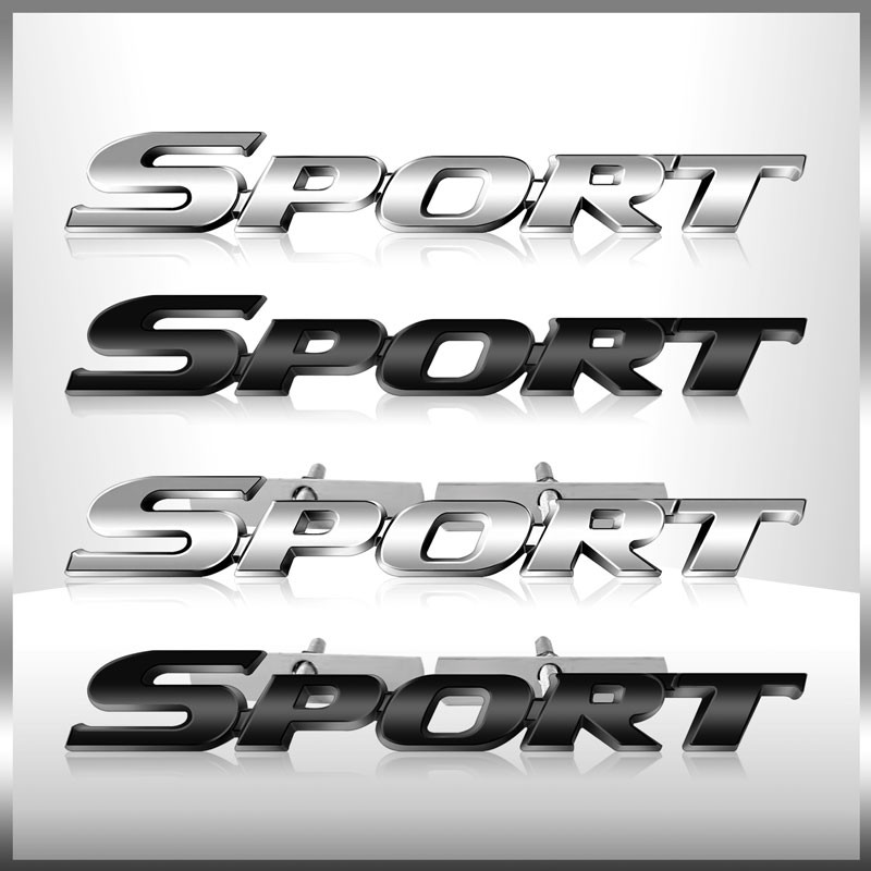 3D Metal Car Sport Letter Logo Front Grille Emblem Sticker Decal For ...