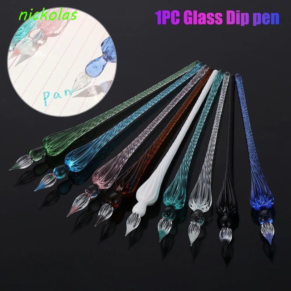 NICKOLAS Glass Dip Pen Signature Writing Supplies Calligraphy Handmade ...