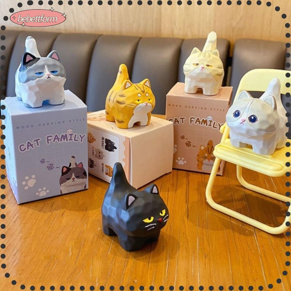 LIKE Cat Anime Figure, Kitten Toys Q Version Cat Model Figurines ...