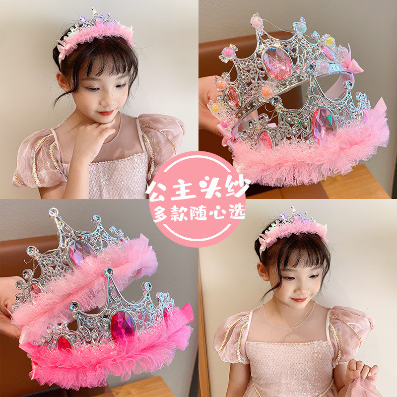 Children Crown Headwear Glowing Crown Princess Hair Accessories Girls ...