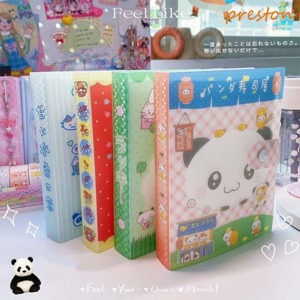PRESTON Stickers Binder, Fixed-page Panda Theme A6 Storage Binder, For ...