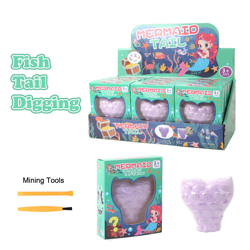 [SHNZCC] Mermaid Tail Gemstone Dig Kit Kids Science Kit DIY Treasure ...
