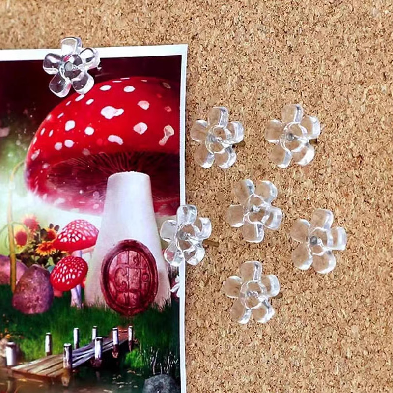 Push Pins, Transparent Flower Pins, Photo Wall Tack, Colorful ...