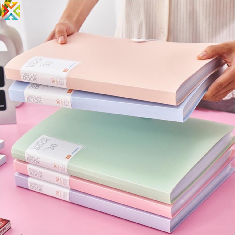 A4 File Folder Display Book 30/60 Pages Transparent Insert Paper ...