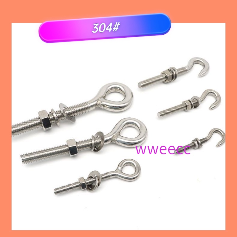 Wec] 304 Stainless Steel Extended Ring Screw Ring Type Bolt Hook Type ...