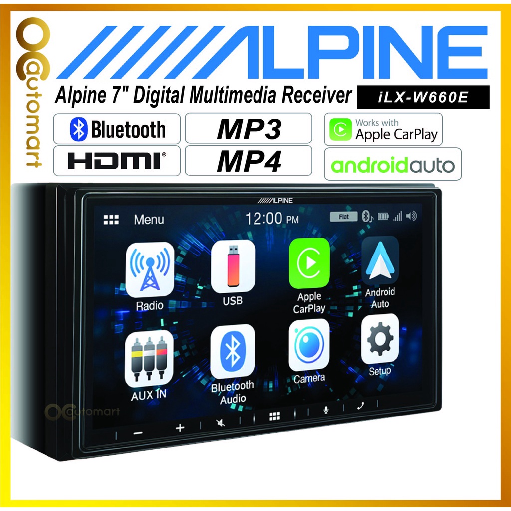 Alpine iLX-W660E 7" Inch Digital Multimedia Receiver Double Din WITH APPLE CARPLAY & ANDROID ...
