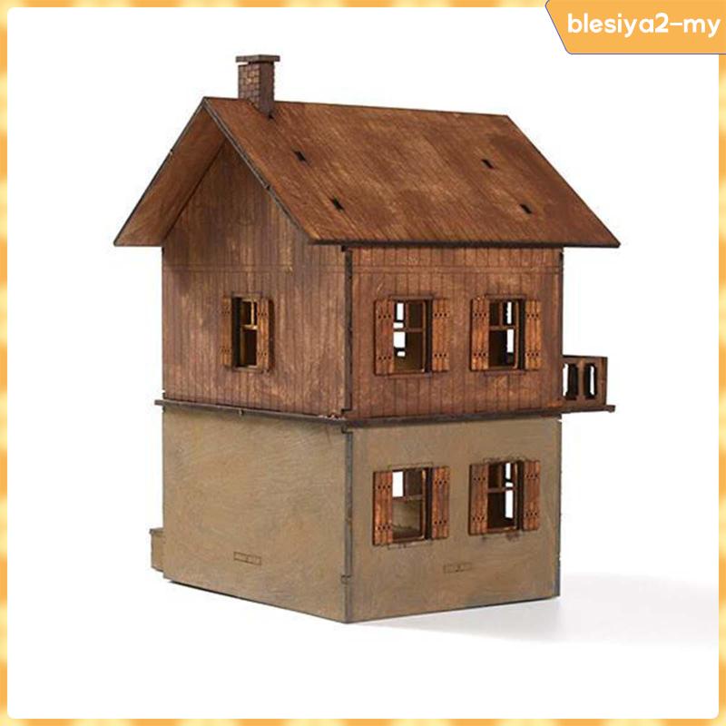 [BlesiyaedMY] DIY Wooden House Assemble Unpainted 1/72 Building Model ...