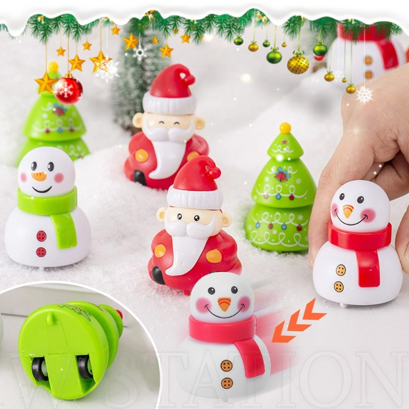 Christmas Cartoon Cute Inertia Pull Back Car / Santa Claus Snowman Xmas ...
