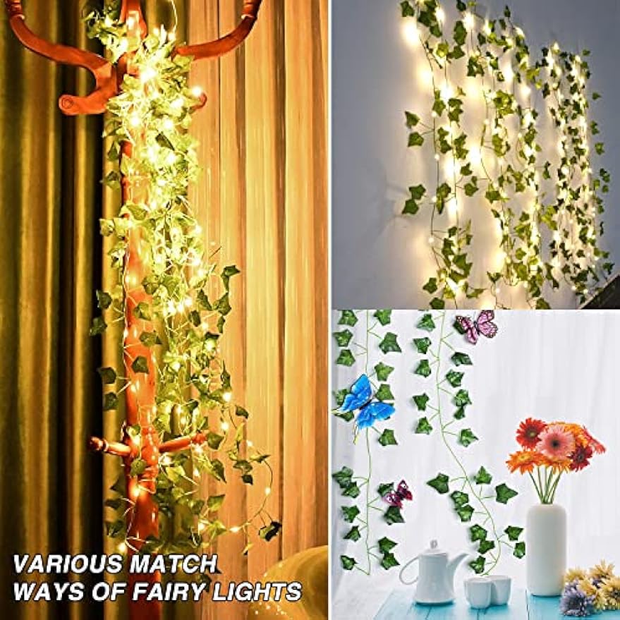 20 LED Ivy String Lights,Fake Ivy Vine String Lights,Artificial Ivy ...