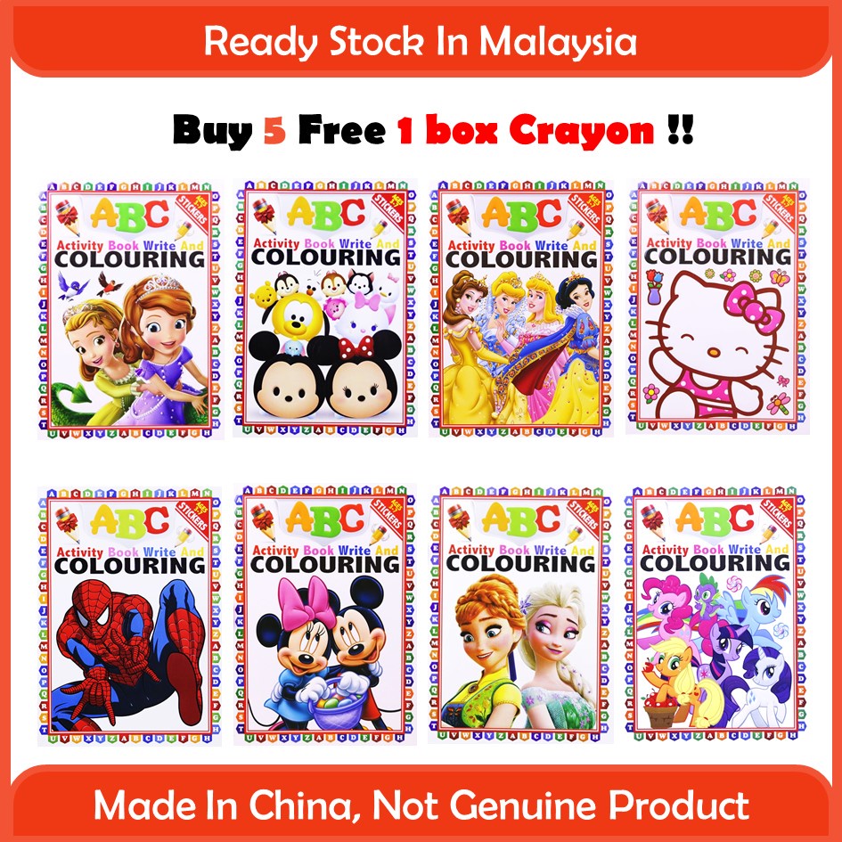 [Free Crayon] ABC Alphabet Kids Learning Colouring Writing Sticker A4 ...