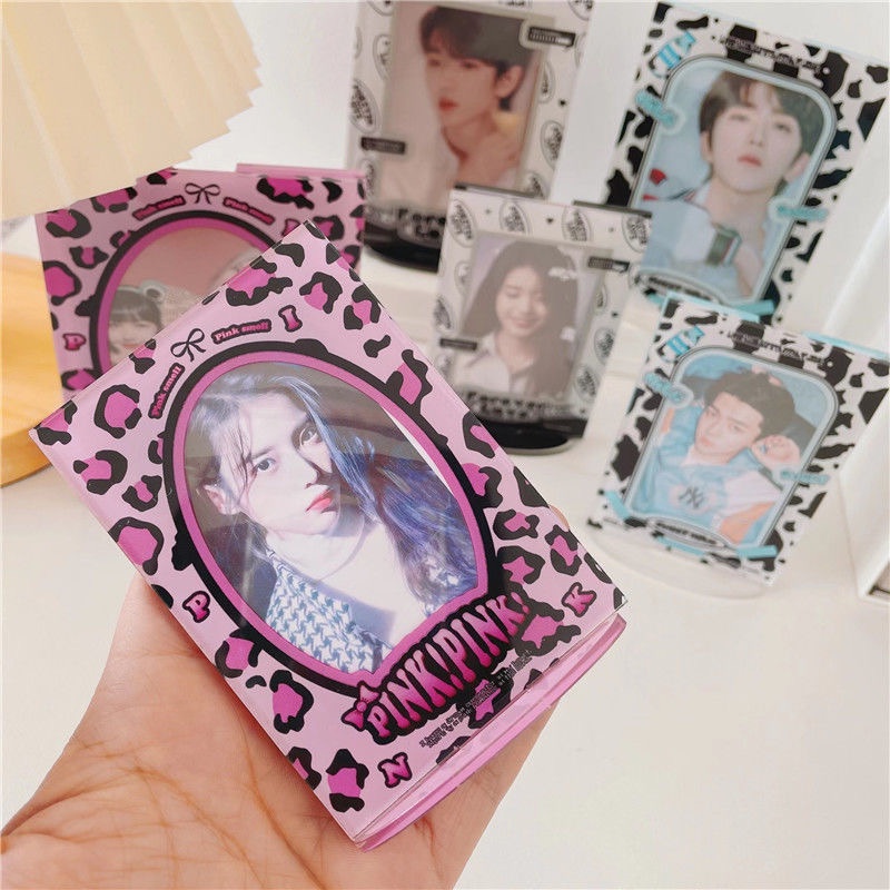 3 Inch Acrylic Card Holder Korean Milk Leopard Print Photo Frame For ...