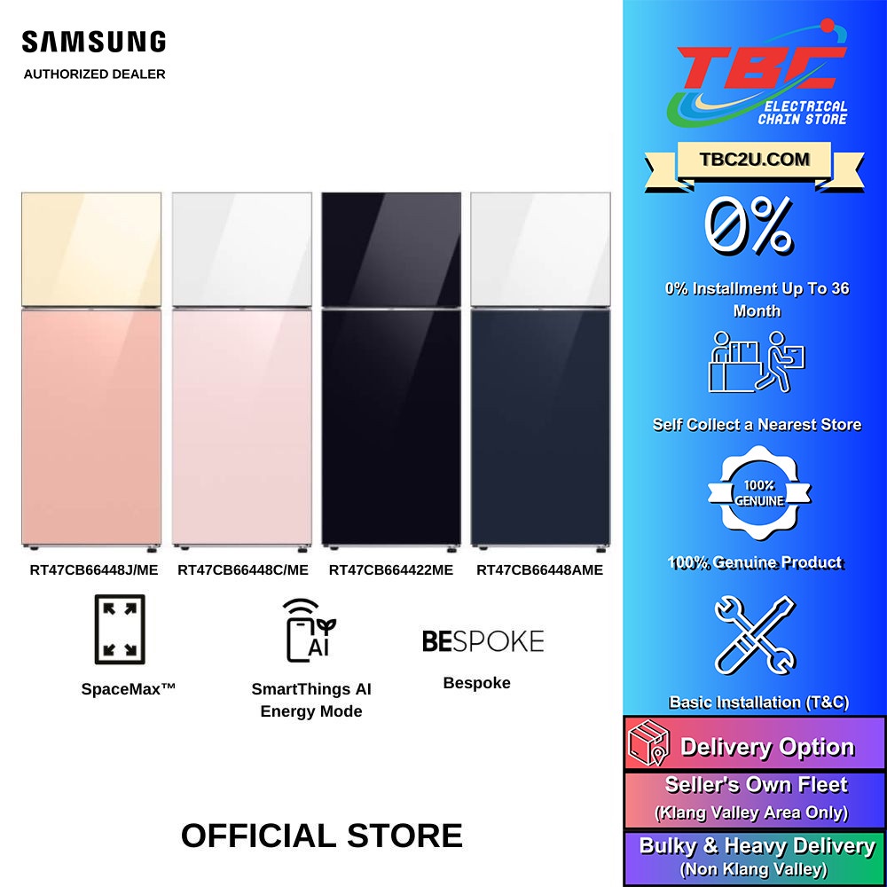 SAMSUNG 476L BESPOKE TOP MOUNT FREEZER REFRIGERATOR | RT47CB66448JME ...