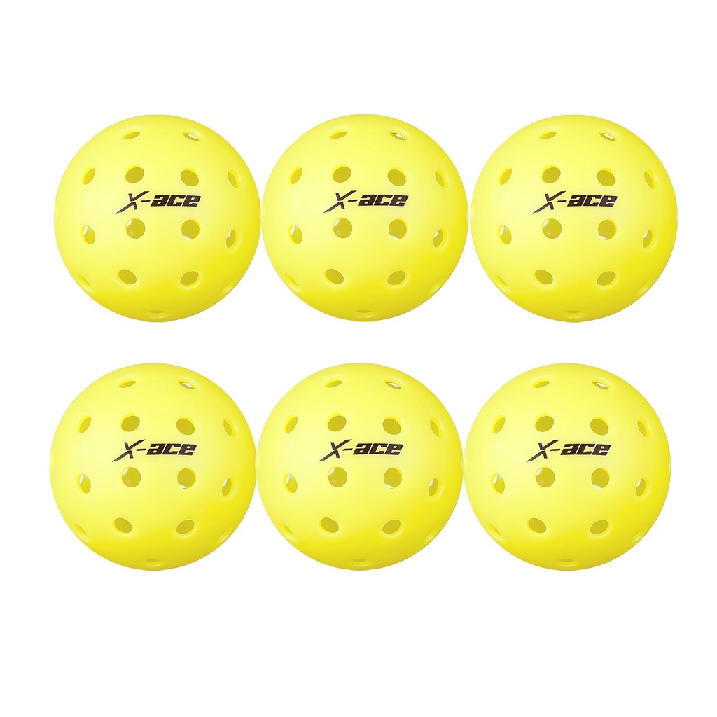 X-ace Pickleball Balls 6Pcs, 26/40 Hole Indoor Outdoor Pickleballs for ...