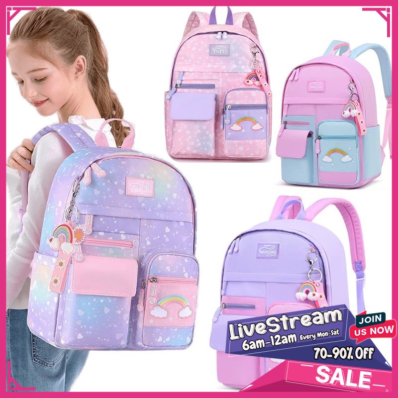43cm Rainbow School Bag Kids Primary School Bag Backpack Beg Sekolah ...