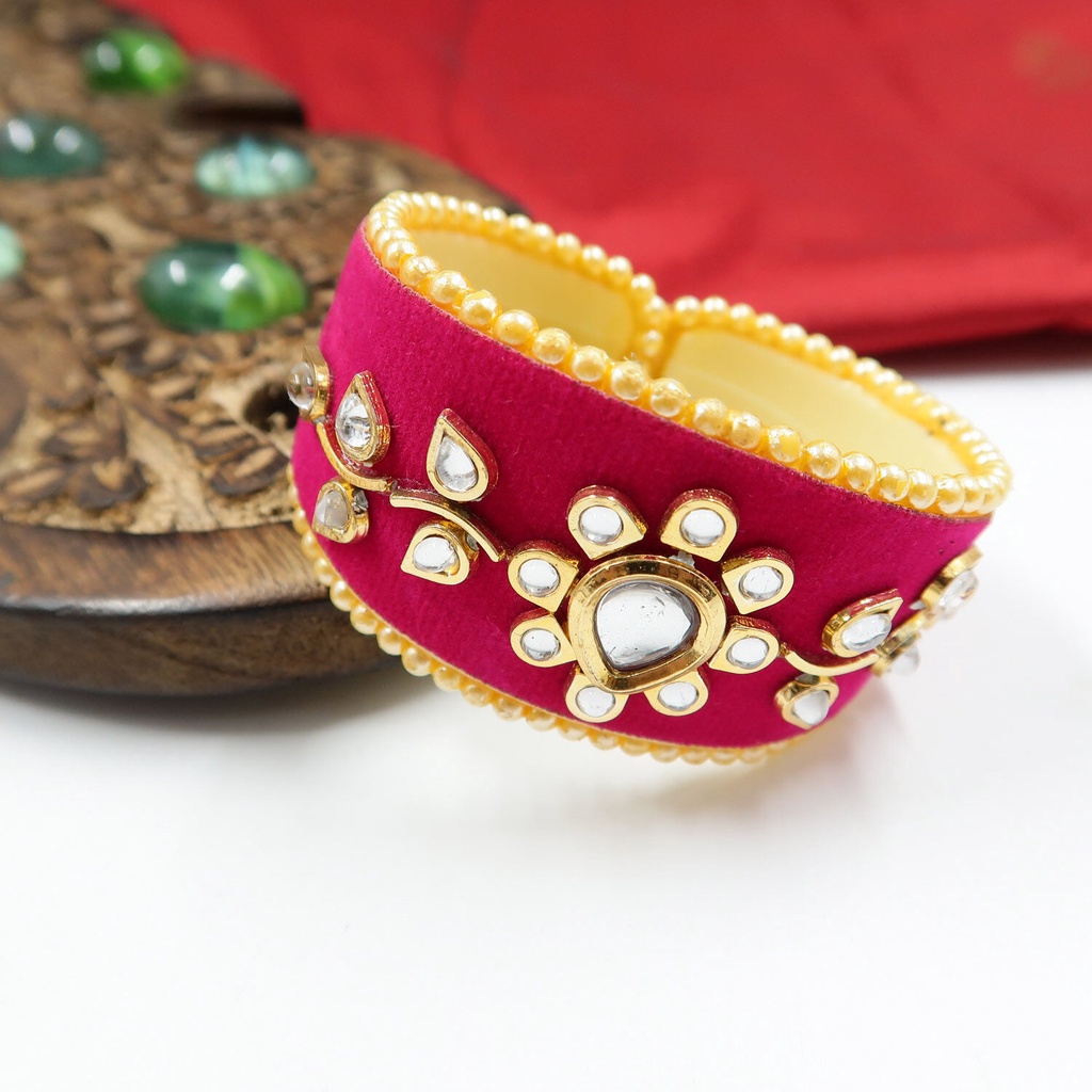 Handicrafts Kundan Work Silk Thread Bangle Kada For Women | indian ...