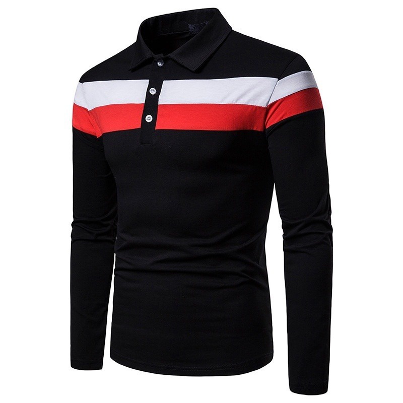 New Spring Polo T Shirt for Men Long Sleeve Fashion Sportswear Casual ...