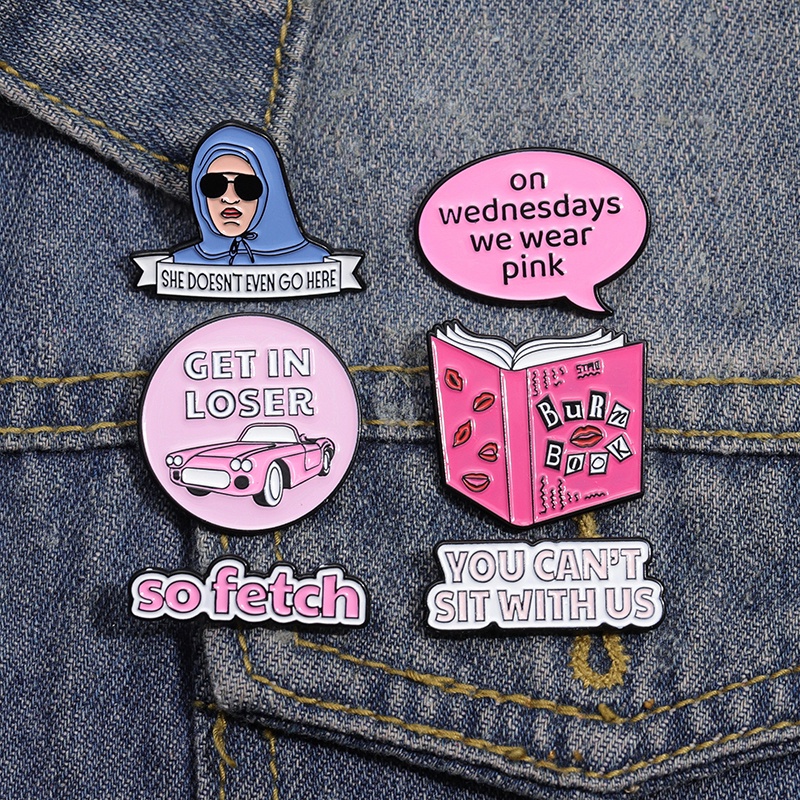 Movie Series Mean Girls Enamel Brooch Cartoon Lines Short Sentences ...