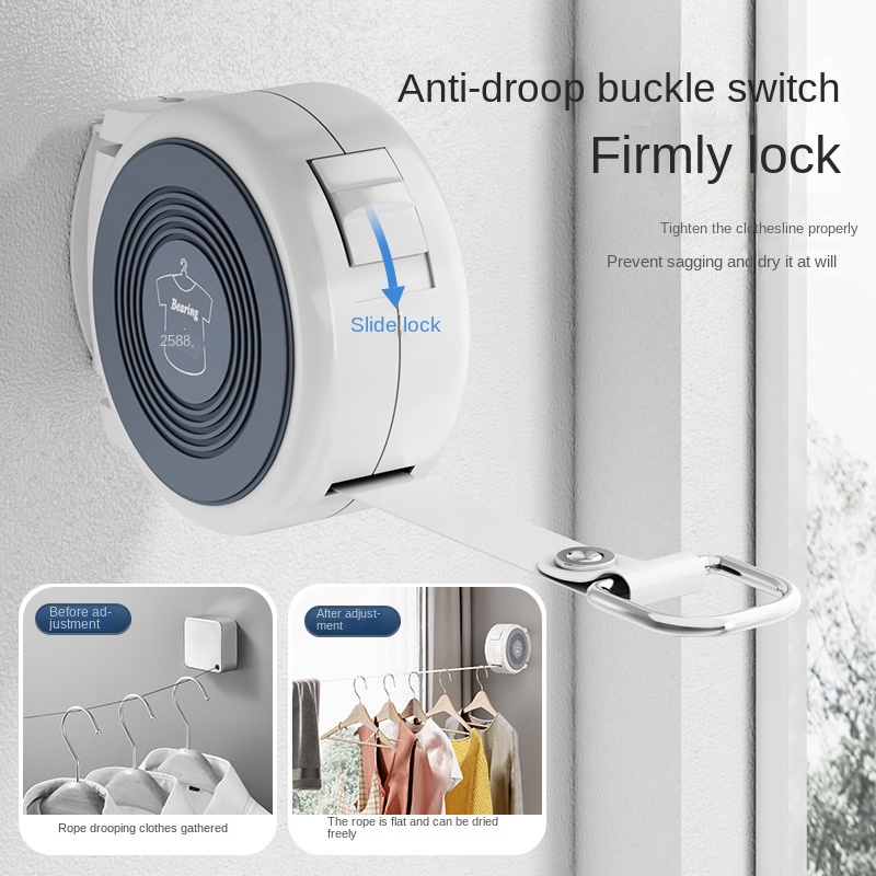 Invisible Clothesline Indoor Balcony Outdoor Household Bathroom Toilet ...