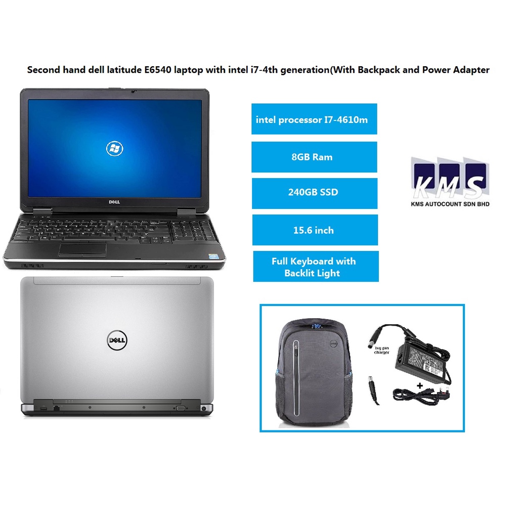 Second hand dell latitude E6540 laptop with intel i7-4th generation ...