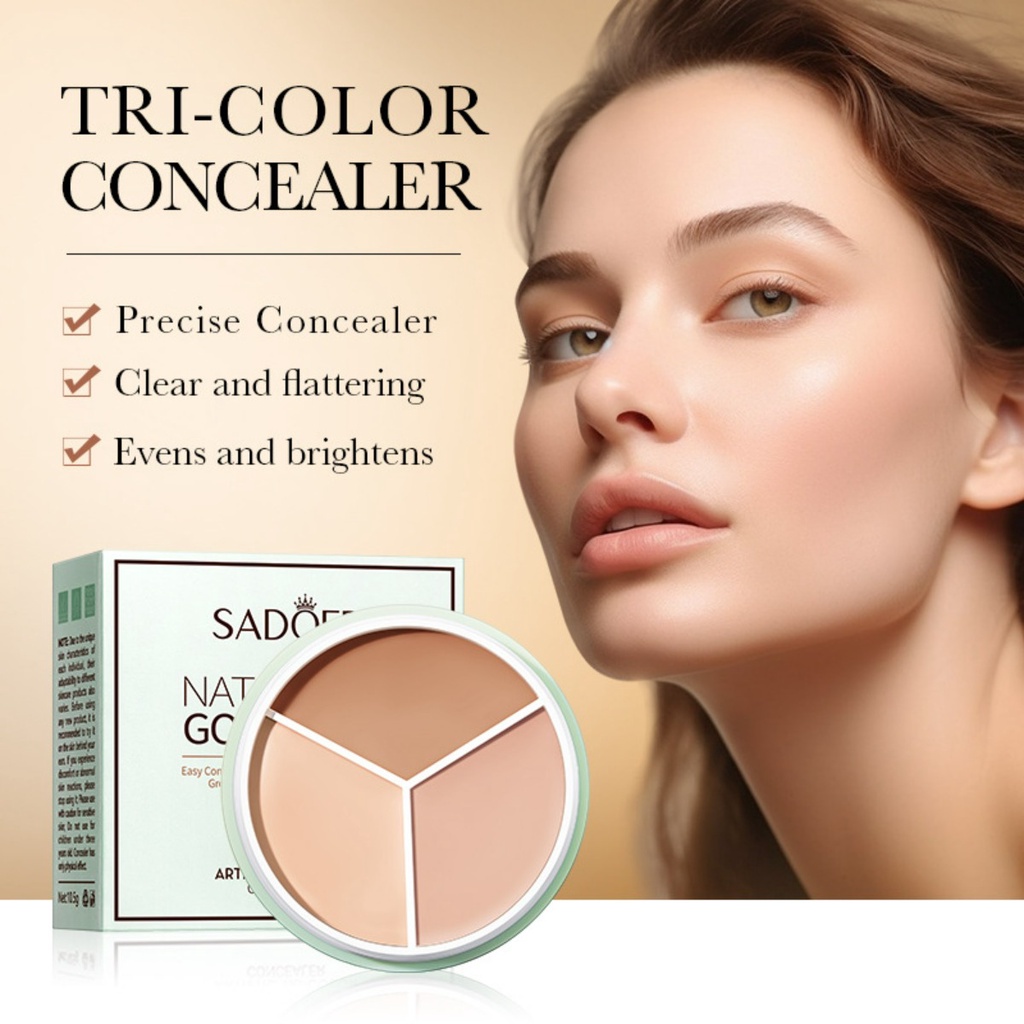 SADOER 3 Color Full Coverage Pro Zone Concealer Palette Waterproof ...