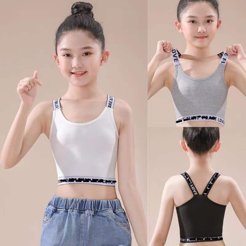 Kids Bra Girls Training Bra Cotton Baby Bra Anti-slip Sport Bra Teenage Underwear | Shopee Malaysia