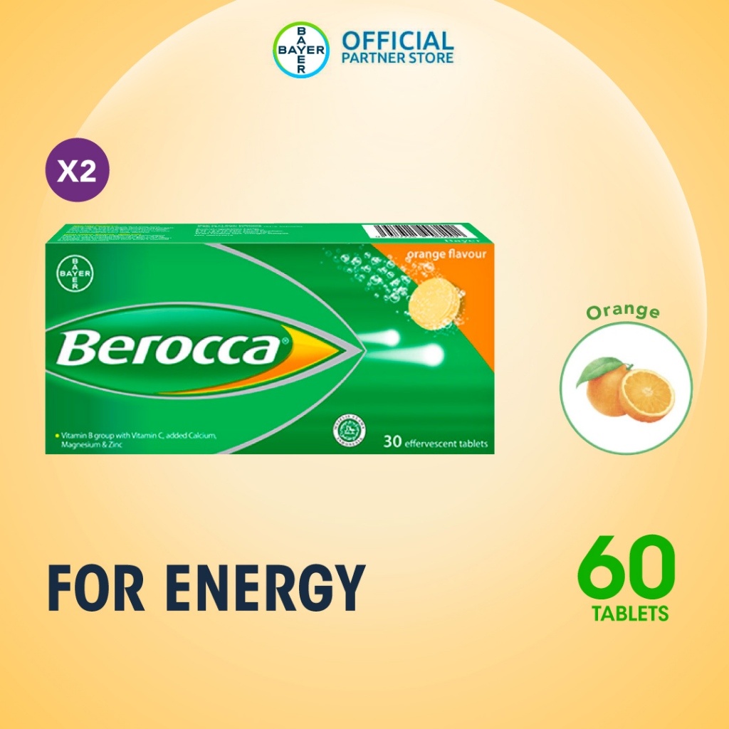 Berocca Effervescent Tablets Orange (30's x 2 Packs) | Shopee Malaysia