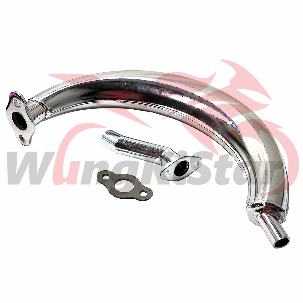 Bicycle Banana Muffler Exhaust Inlet Offset Intake Manifold Pipe Chrom ...