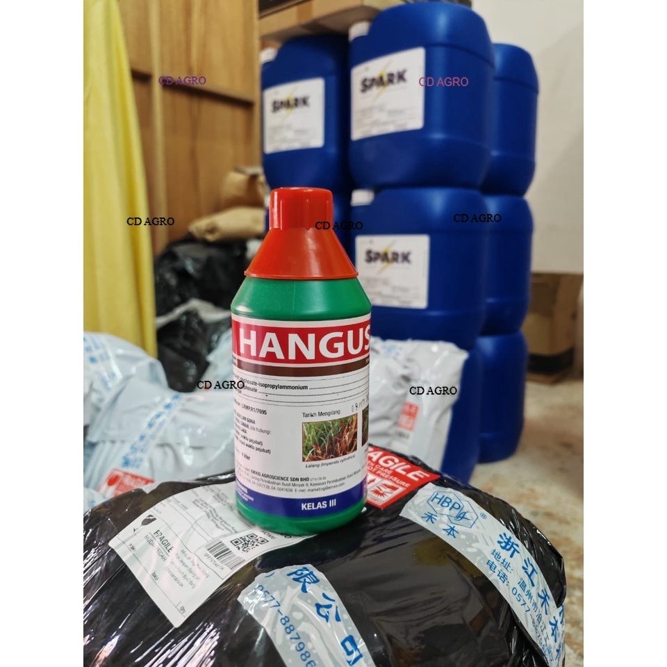 1L HANGUS Glyphosate 41% Weed Killer (Racun Rumput Lalang/Ubat rumput ...