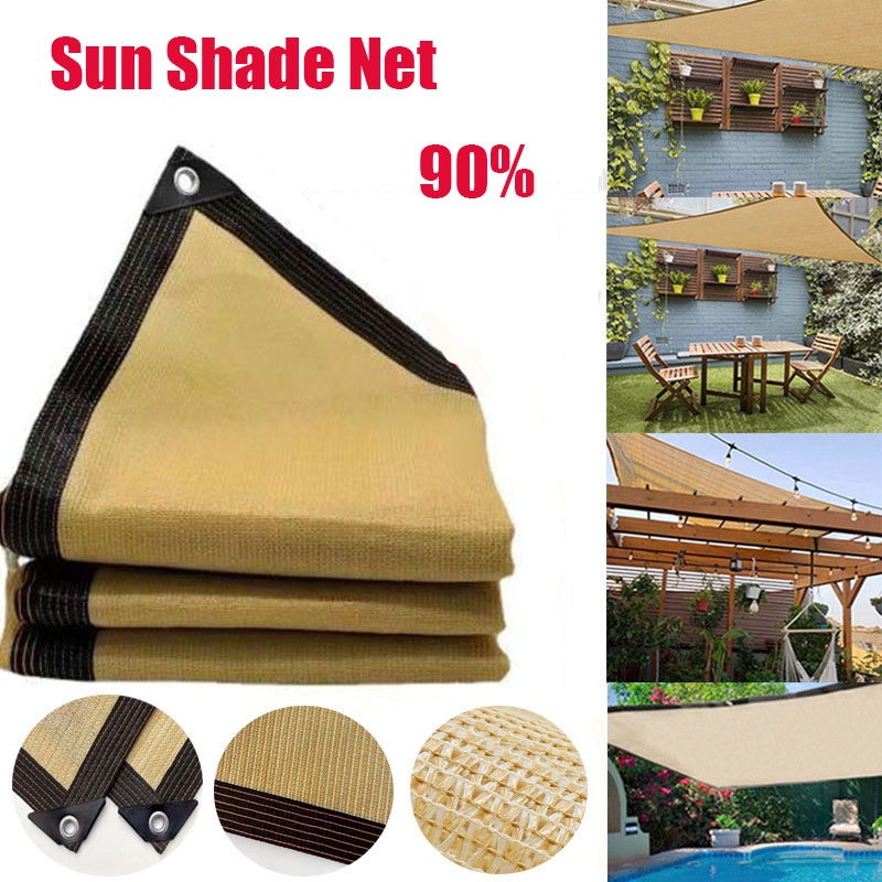 Sun Shade Net Beige 90% Anti UV Thickening Encryption Sun Outdoor Patio ...