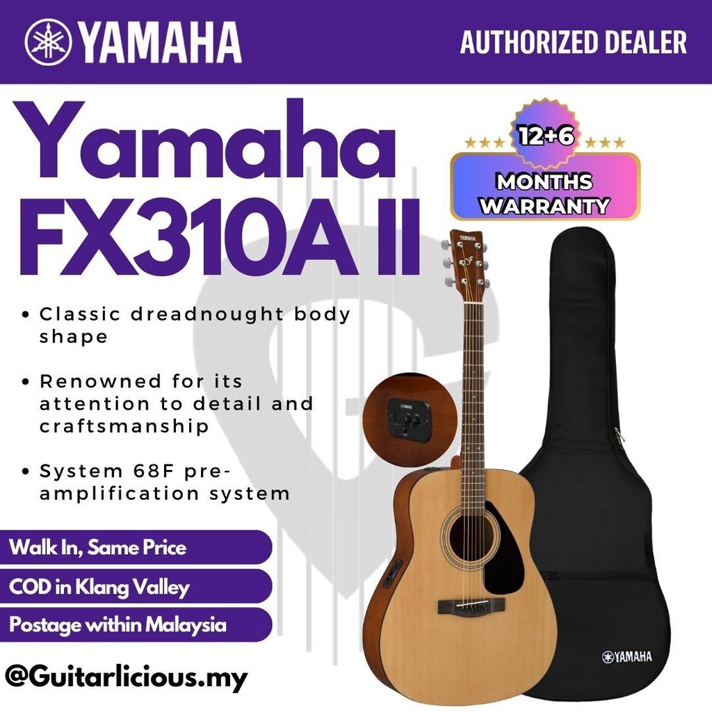 Yamaha FX310A II Acoustic-Electric Guitar with Yamaha Active Pickup ...