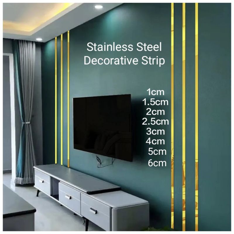 5 Meter Stainless Steel Flat Decorative Lines Decoration Wall Ceiling ...