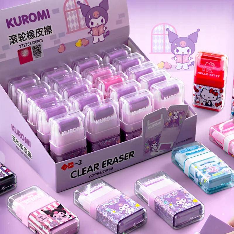 New Sanrio Mymelody Kuromi Cinnamoroll Pochacco Creative Cute Animal Roller Eraser Cartoon 2 in ...