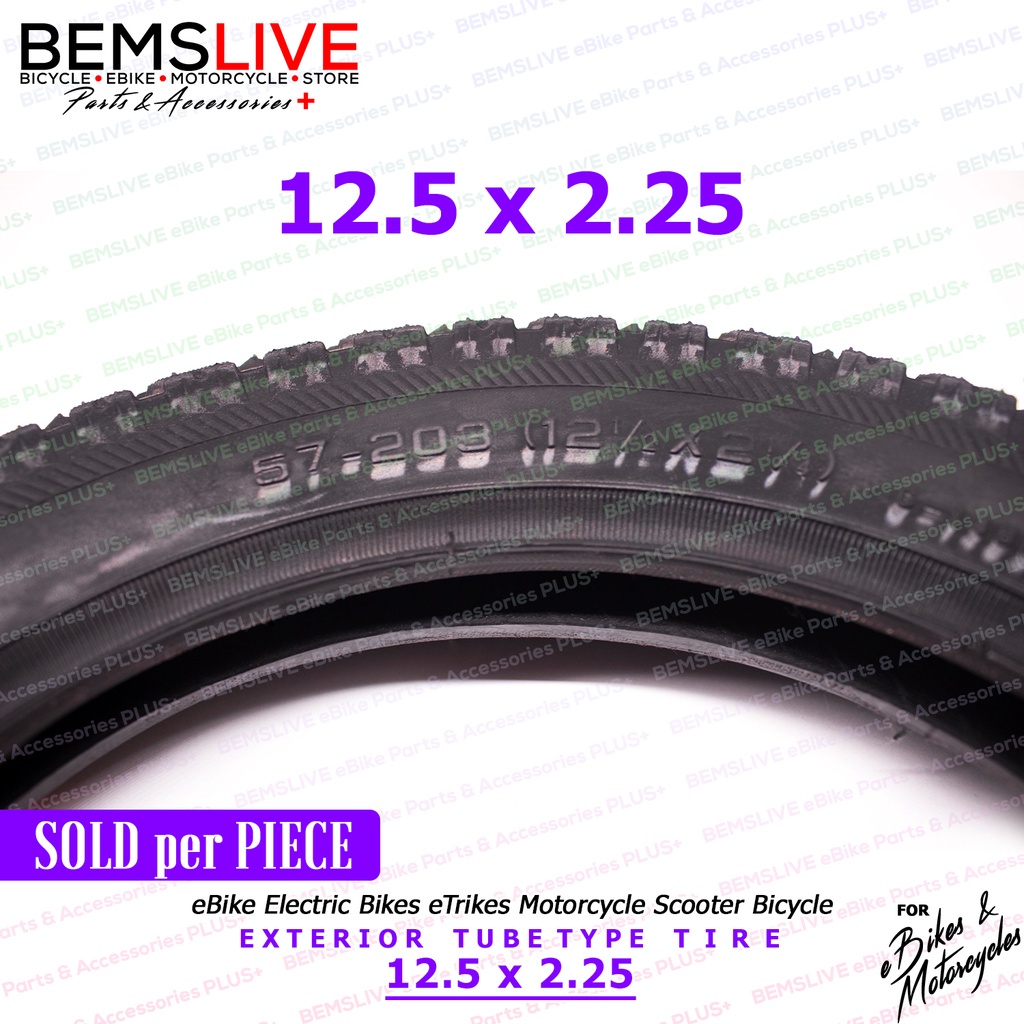 12.5x2.25 Tyre Tire Exterior Inner Tube Type for Kick Scooter Stand Up Scooter Electric | Shopee ...