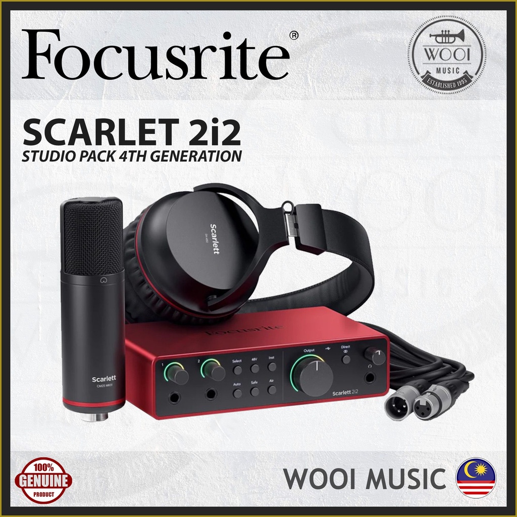 Focusrite Scarlett 2i2 Studio 4th Gen USB Audio Interface (Recording ...