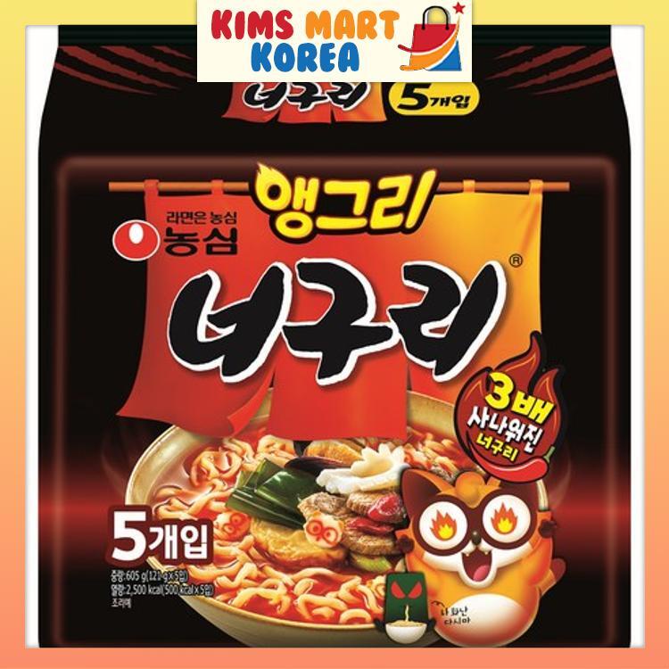 Nongshim Nuguri Angry Spicy Ramen Korean Food 121g x 5pcs | Shopee Malaysia