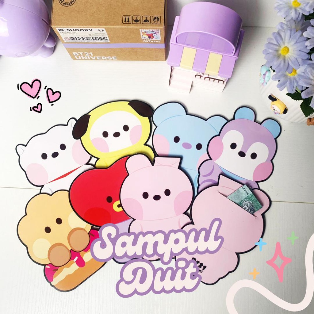 [ 7 pcs/set ] BTS BT21 Tinytan Bangtan OT7 Kpop Merch Sampul Duit Raya 2024 Money Packet Angpao ...