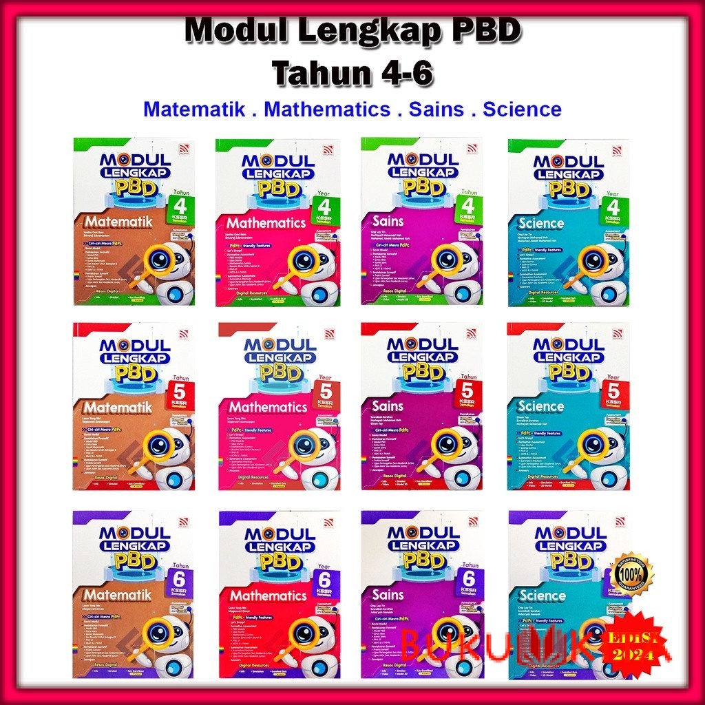 Buku Latihan : Modul Lengkap PBD Tahun 4 / 5 / 6 Edisi 2024 - Matematik / Mathematics / Sains ...