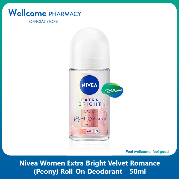 Nivea Extra Bright Premium Fragrance Velvet Romance Roll-On Deodorant - 50ml | Shopee Malaysia