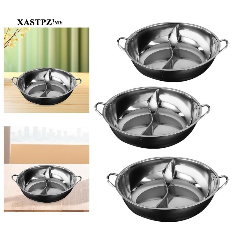 [ Stainless Steel Pot with Divider,Divided Hotpot for Induction Cooker ...