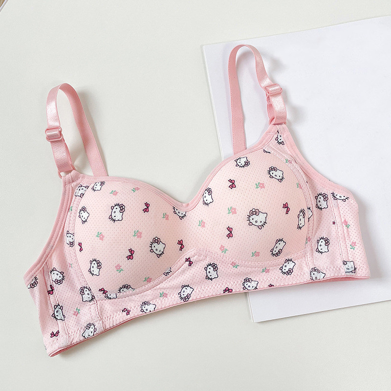 [BlF] No Rim Japanese Style Cute Sweet Print Cartoon Cat No Rim Bra [FH ...