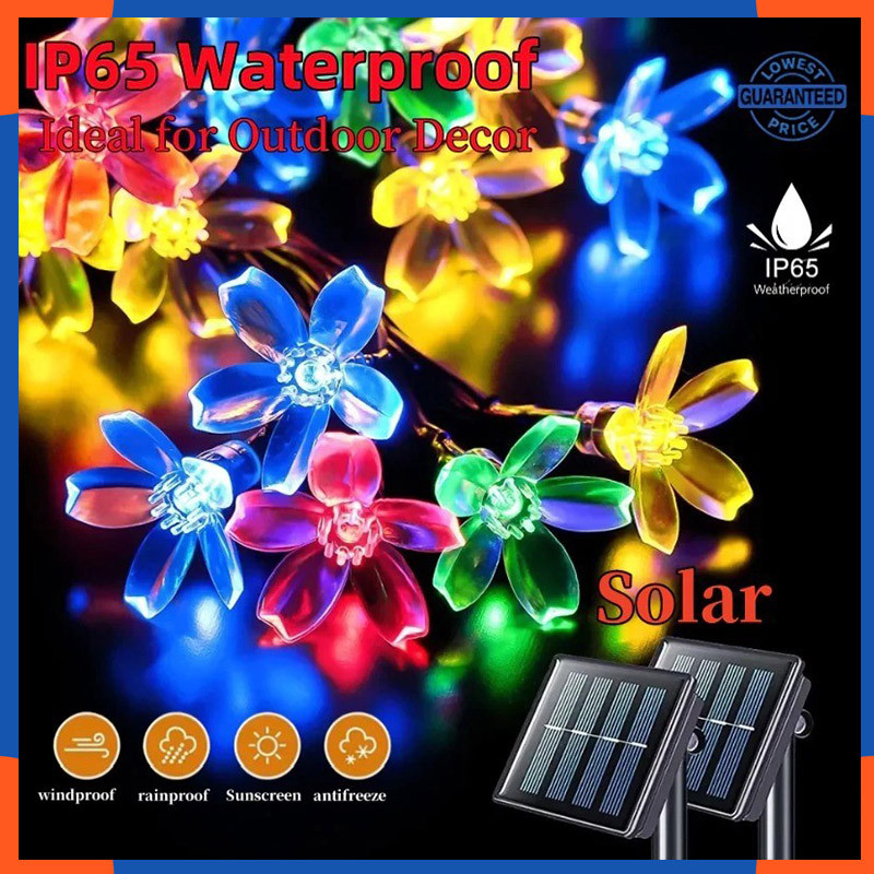 Solar LED Cherry Blossom Light Fairy String Lights Lampu Raya Solar ...