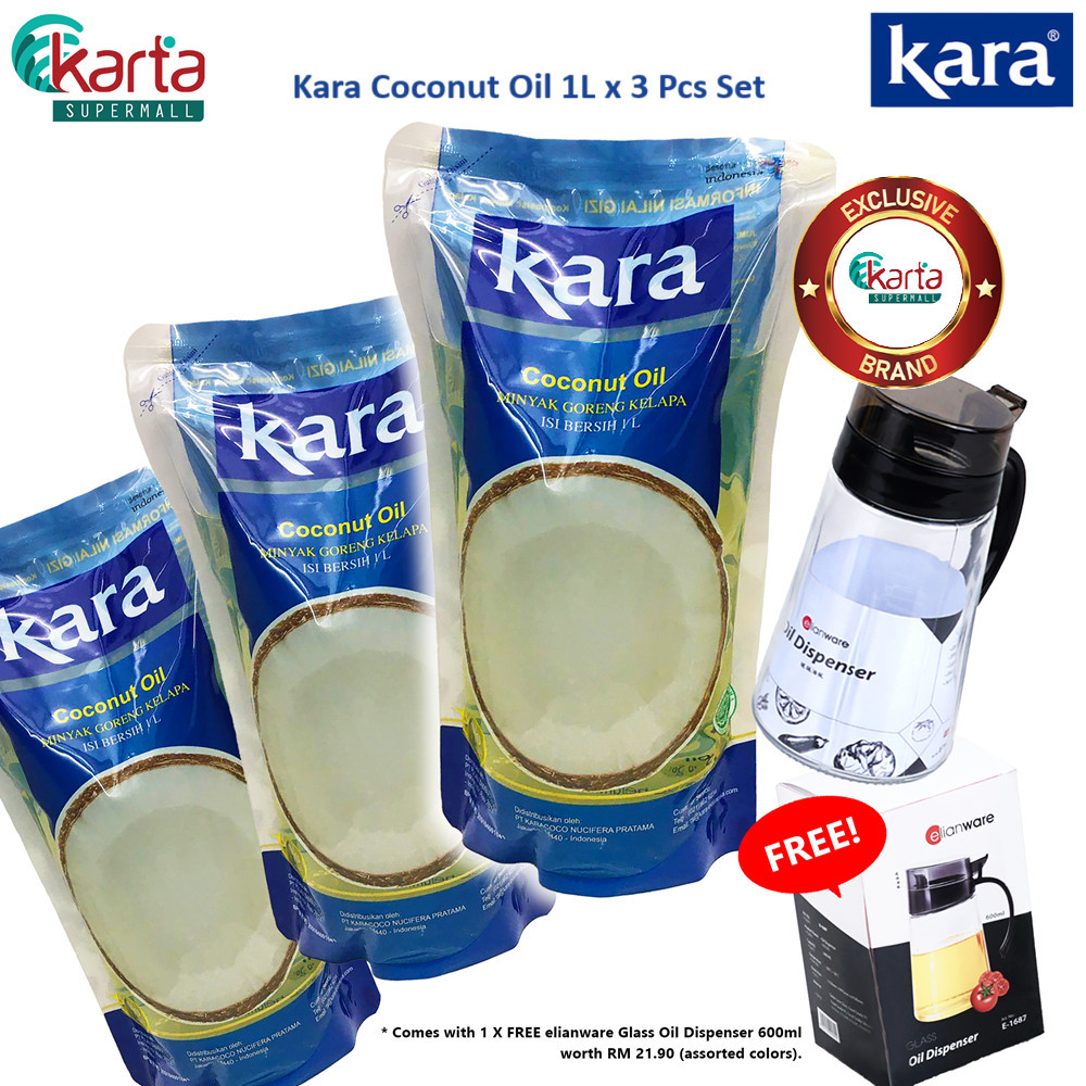 KARA Coconut Cooking Oil 1L Refill x 3 Packs | Shopee Malaysia
